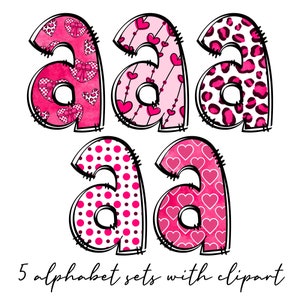 Valentines Day Alphabet With Clip Art PNG Files, Make Your Own Name ...