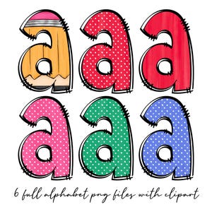 Back to School Shirt Alphabet Doodle Letters Sublimation PNG, Pencil ...
