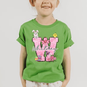 Easter Bunny Doodle Letter PNG, Add Your Own Name, CANVA Template ...