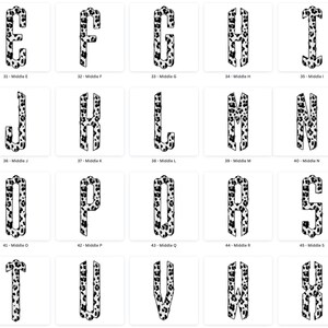 Leopard Monogram Letters, Sublimation PNG Hand Drawn Doodle Full ...