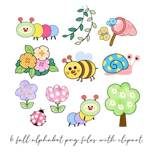 Spring Clipart Spring Sublimation Doodle Letter Bundle PNG, Spring ...