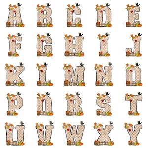 Fall Alphabet Doodle Letters PNG, Custom Name Fall Shirt, CANVA ...