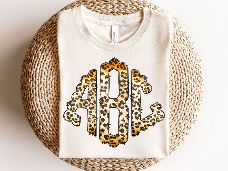 Cheetah Monogram Letters Sublimation PNG Hand Drawn Doodle - Etsy