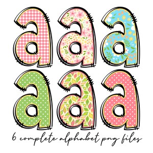 Spring Floral Alphabet Doodle Letters PNG Bundle, Spring Flower ...