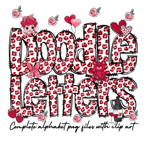 Valentines Day Alphabet With Clip Art PNG Files, Make Your Own Name ...