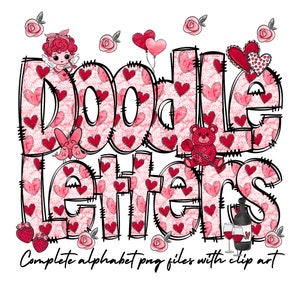 Valentines Day Alphabet With Clip Art PNG Files, Make Your Own Name ...