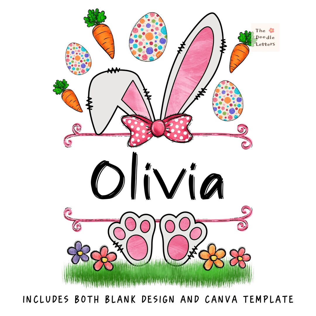Easter Bunny Name Frame Png Sublimation Design Download, Easter Bunny ...