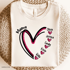 Personalized Kids Names With Hearts PNG Bundle, CANVA TEMPLATE, Heart ...