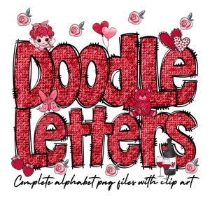 Valentines Day Alphabet With Clip Art PNG Files, Make Your Own Name ...