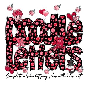 Valentines Day Alphabet With Clip Art PNG Files, Make Your Own Name ...