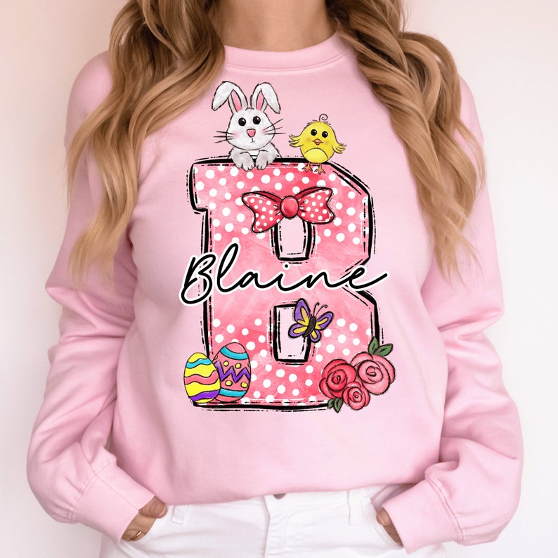 Easter Bunny Doodle Letter PNG, Add Your Own Name, CANVA Template ...