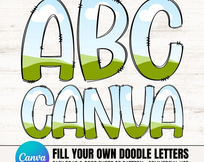 Design Your Own Doodle Alphabet on Canva, Doodle Letters & Numbers ...