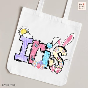 Easter Alphabet Letters With Clip Art PNG Bundle, Easter Bunny Doodle ...