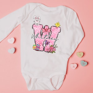 Easter Bunny Doodle Letter PNG, Add Your Own Name, CANVA Template ...