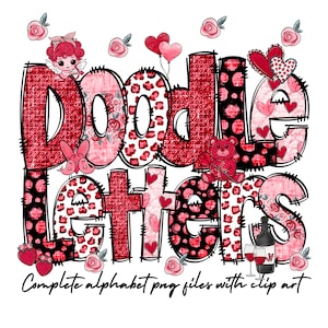 Valentines Day Alphabet With Clip Art PNG Files, Make Your Own Name ...