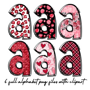 Valentines Day Alphabet With Clip Art PNG Files, Make Your Own Name ...