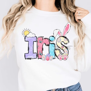 Easter Alphabet Letters With Clip Art PNG Bundle, Easter Bunny Doodle ...