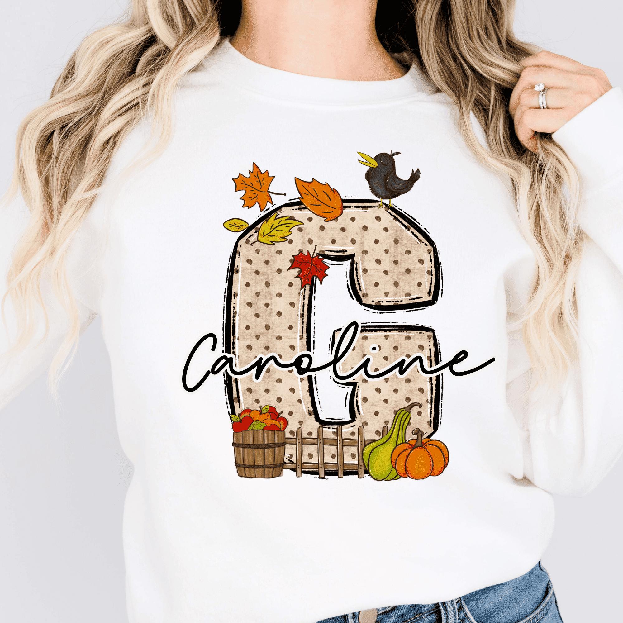 Fall Alphabet Doodle Letters PNG, Custom Name Fall Shirt, CANVA ...
