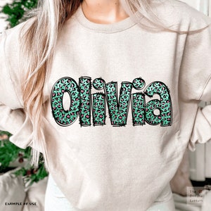 Spring Sequin Leopard Doodle Letters Alphabet Set, Bright Colorful ...