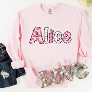 Pink Heart Love Doodle Letters, Custom Kid Name, Valentine Mama Png ...