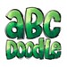 Green Ink Doodle Letters, Hand Drawn Doodle Alpha Bundle Patterned ...