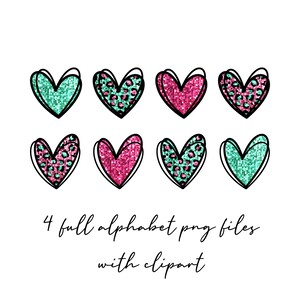 Spring Sequin Leopard Doodle Letters Alphabet Set, Bright Colorful ...