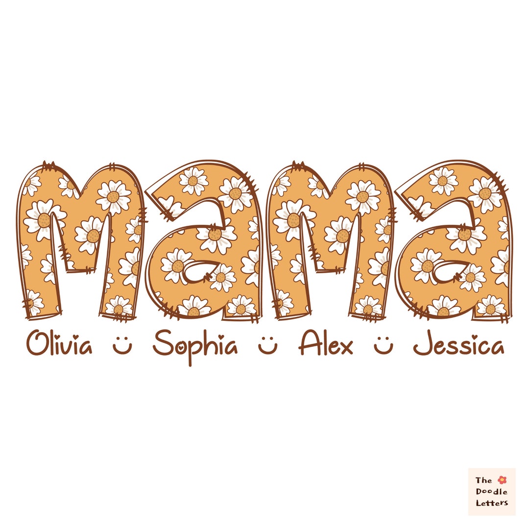Mama PNG, Custom Name Kids Name Mother's Day Png, Mothers Day Gift Png ...