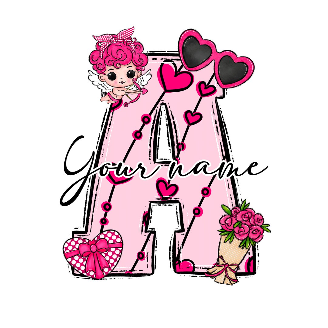 CANVA TEMPLATE Valentine's Day Doodle Letter, Add Your Own Name ...