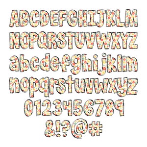 Cute Flower Doodle Letters, Hand Drawn Doodle Alpha Bundle Patterned ...