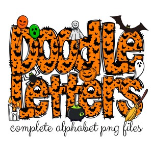 Halloween Doodle Letters With Clip Art PNG Files, Make Your Own Name ...