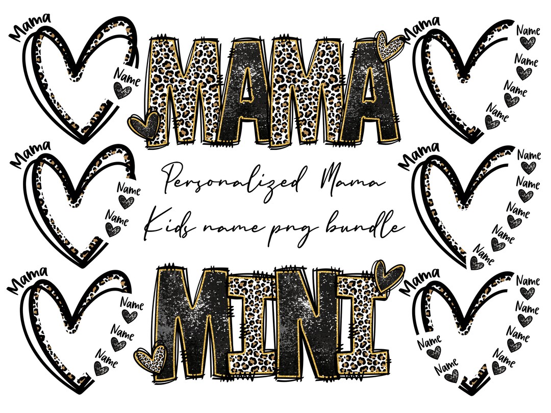 Personalized Kids Names With Hearts PNG Bundle, Heart With Children's ...