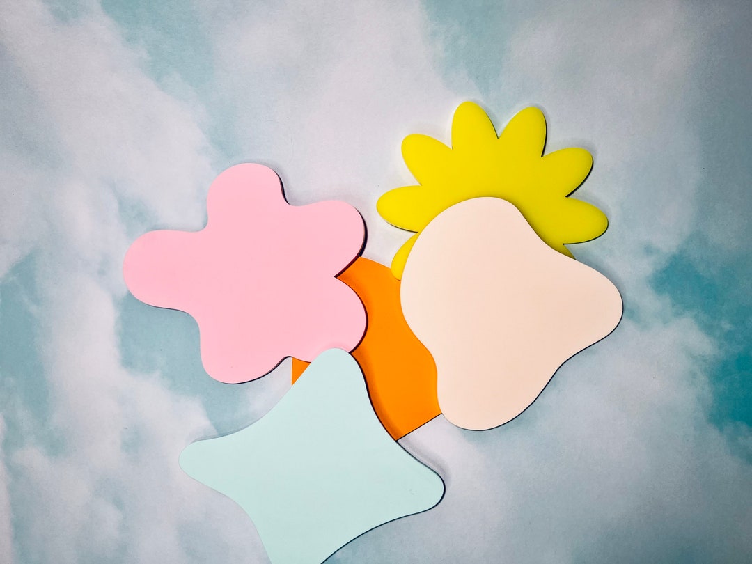 Retro Squiggle Acrylic Funky Coasters - Etsy