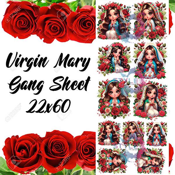 Virgin Mary Gang Sheet, Virgin Mary, DTF, Gang Sheet, Virgin Mary Dtf ...