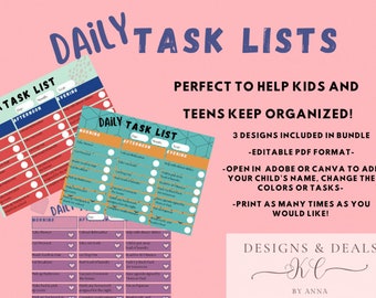 Daily Kids Task List - Etsy