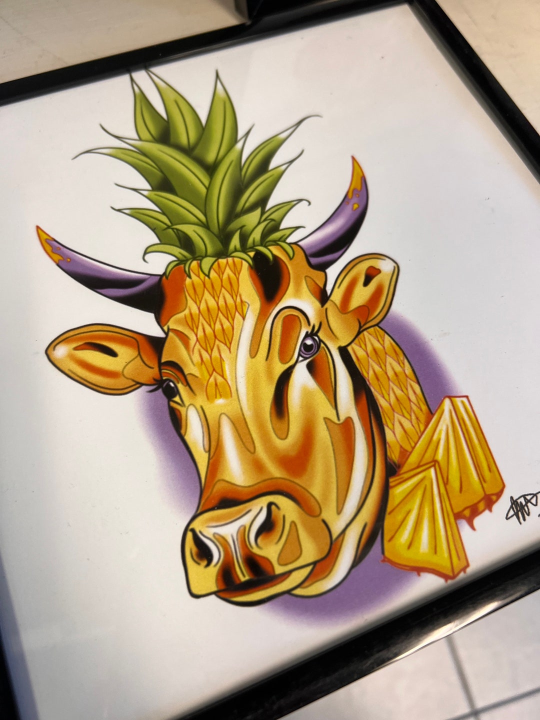 Pineapple Cow Print - Etsy