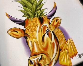 Pineapple Cow Print - Etsy