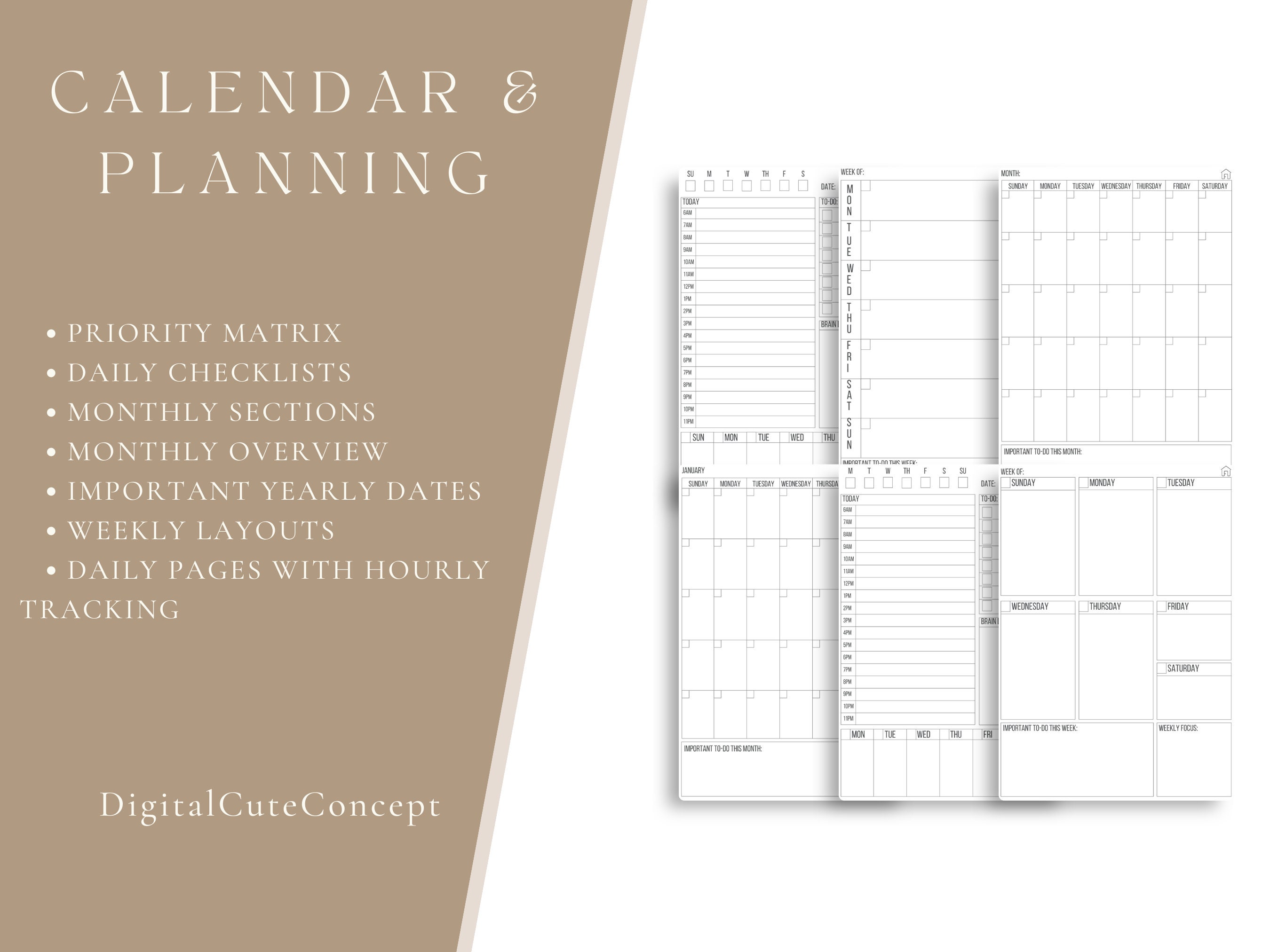 ADHD Digital Planner Printable ADHD Journal, Organizer ADHD Workbook ...