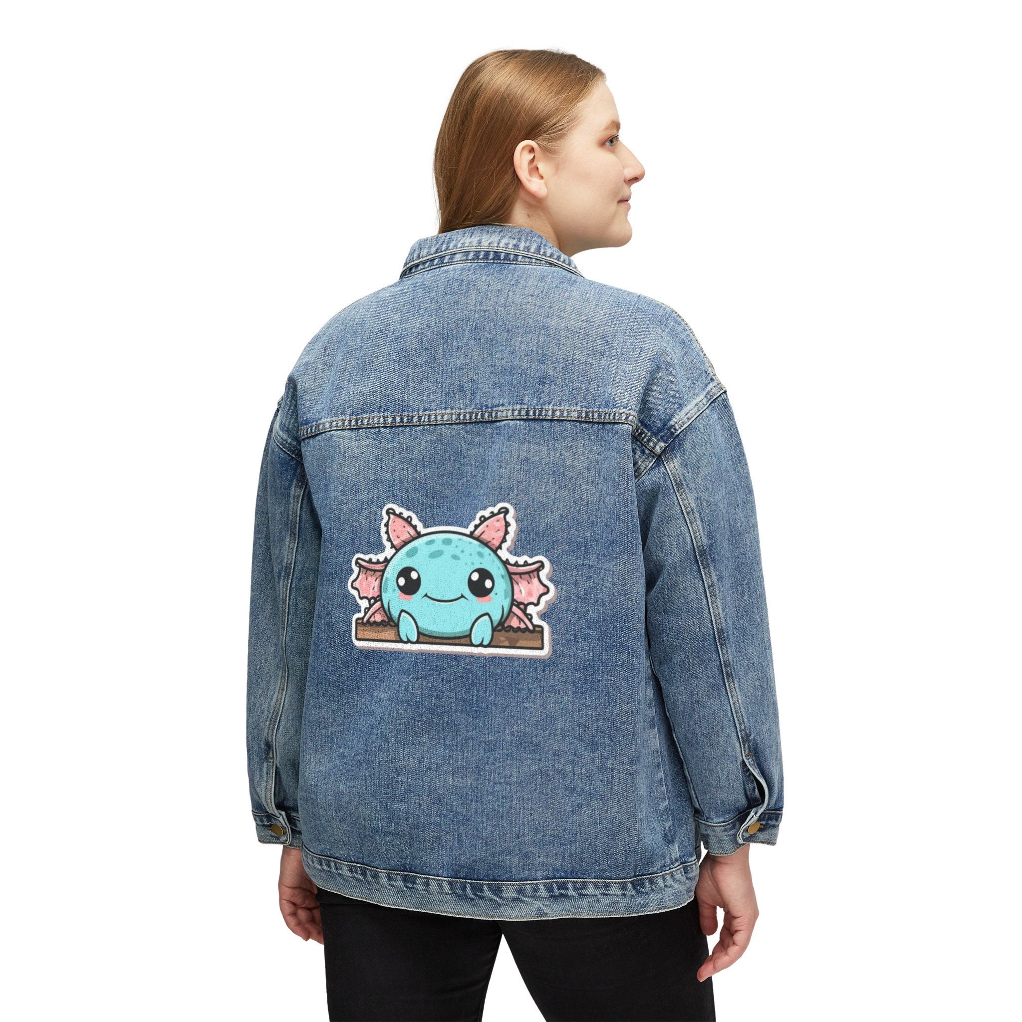 Baby Kawaii Axolotl Carroon Anime Minecraft Women's Denim Jacket - Etsy