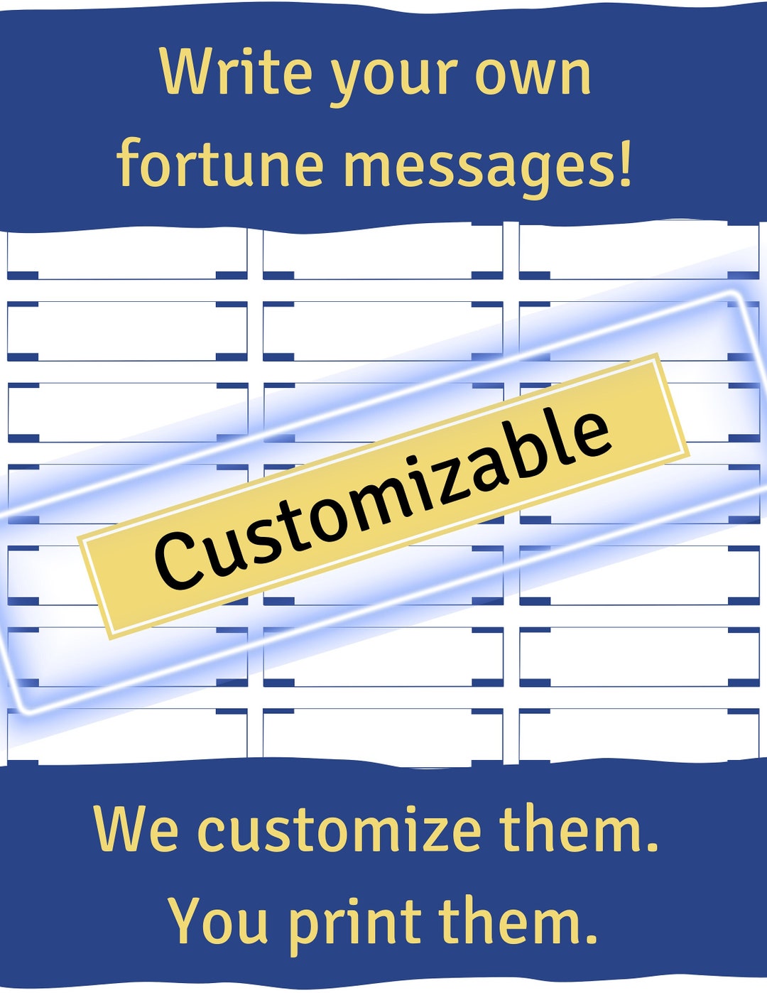 Custom Fortunes - Blue - Digital Download - Personalized - Etsy