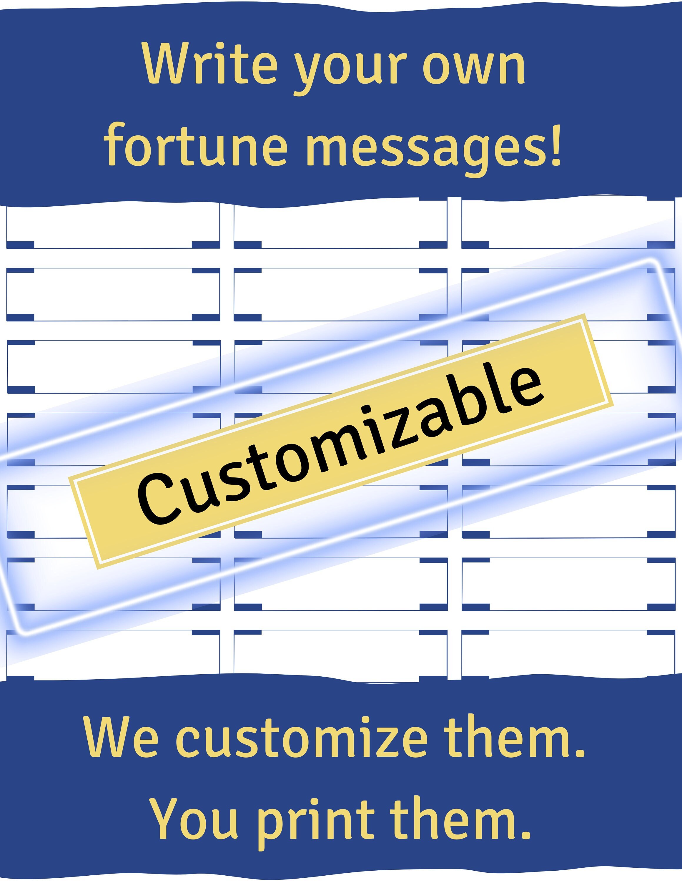 Custom Fortunes - Blue - Digital Download - Personalized - Etsy
