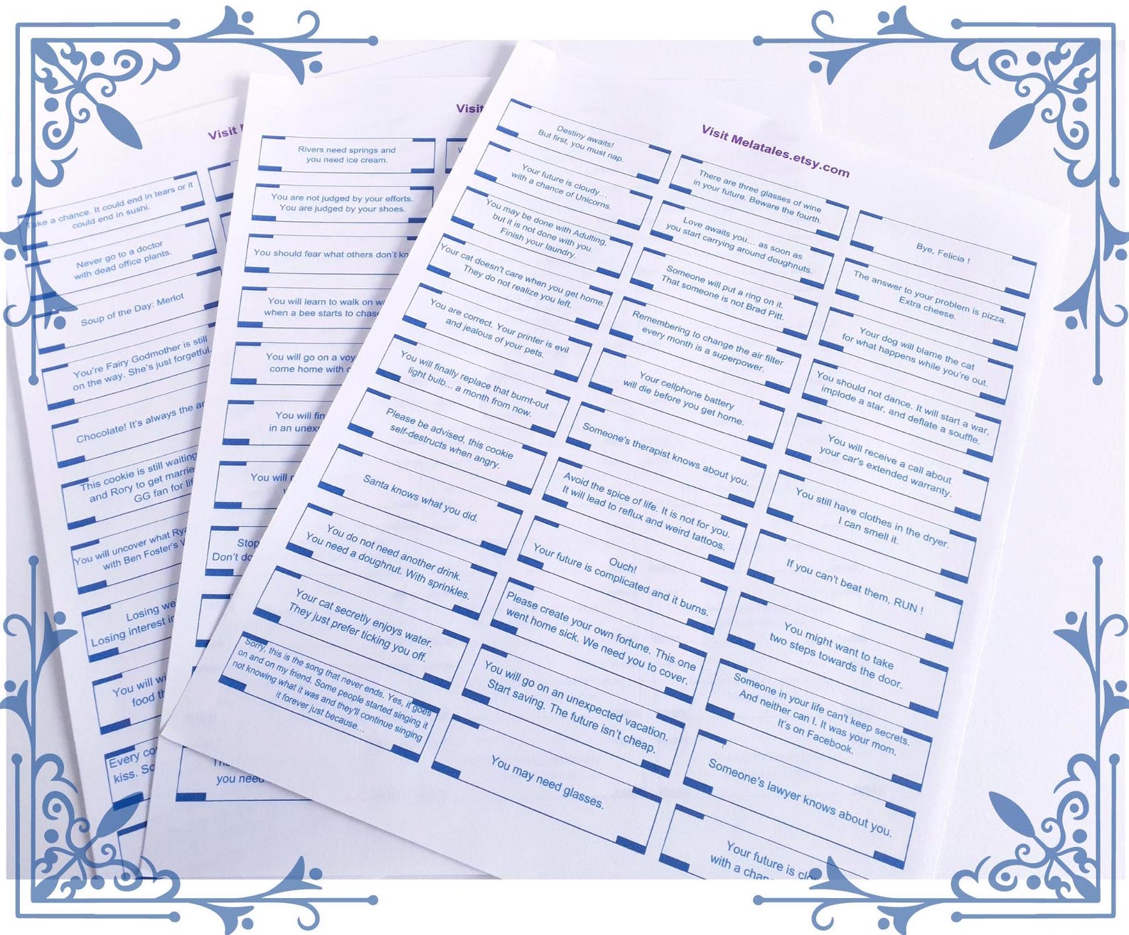 99 Funny Fortune Cookie Messages - Digital Download - Fun Fortunes and ...