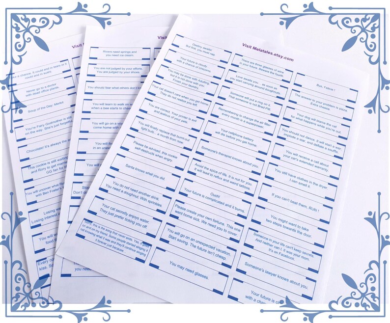 99 Funny Fortune Cookie Messages - Digital Download - Fun Fortunes and ...