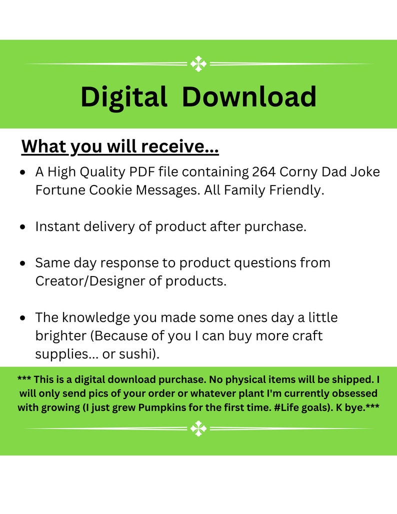 264 Dad Joke Fortune Messages Digital Download - Etsy