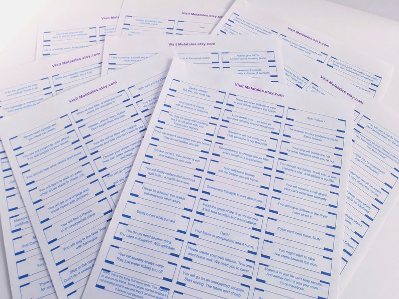 264 Funny Fortune Cookie Messages Digital Download Fun Fortunes and ...