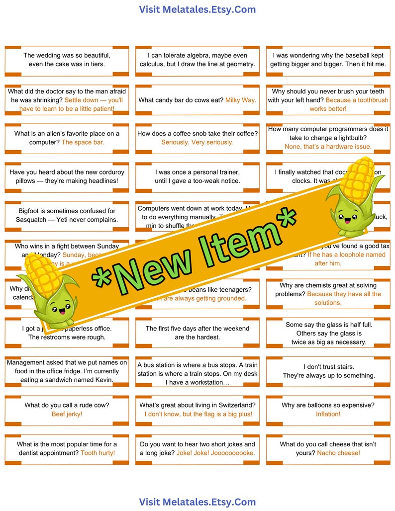 264 Dad Joke Fortune Messages Digital Download - Etsy