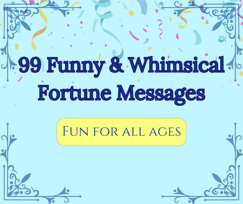 99 Funny Fortune Cookie Messages - Digital Download - Fun Fortunes and ...