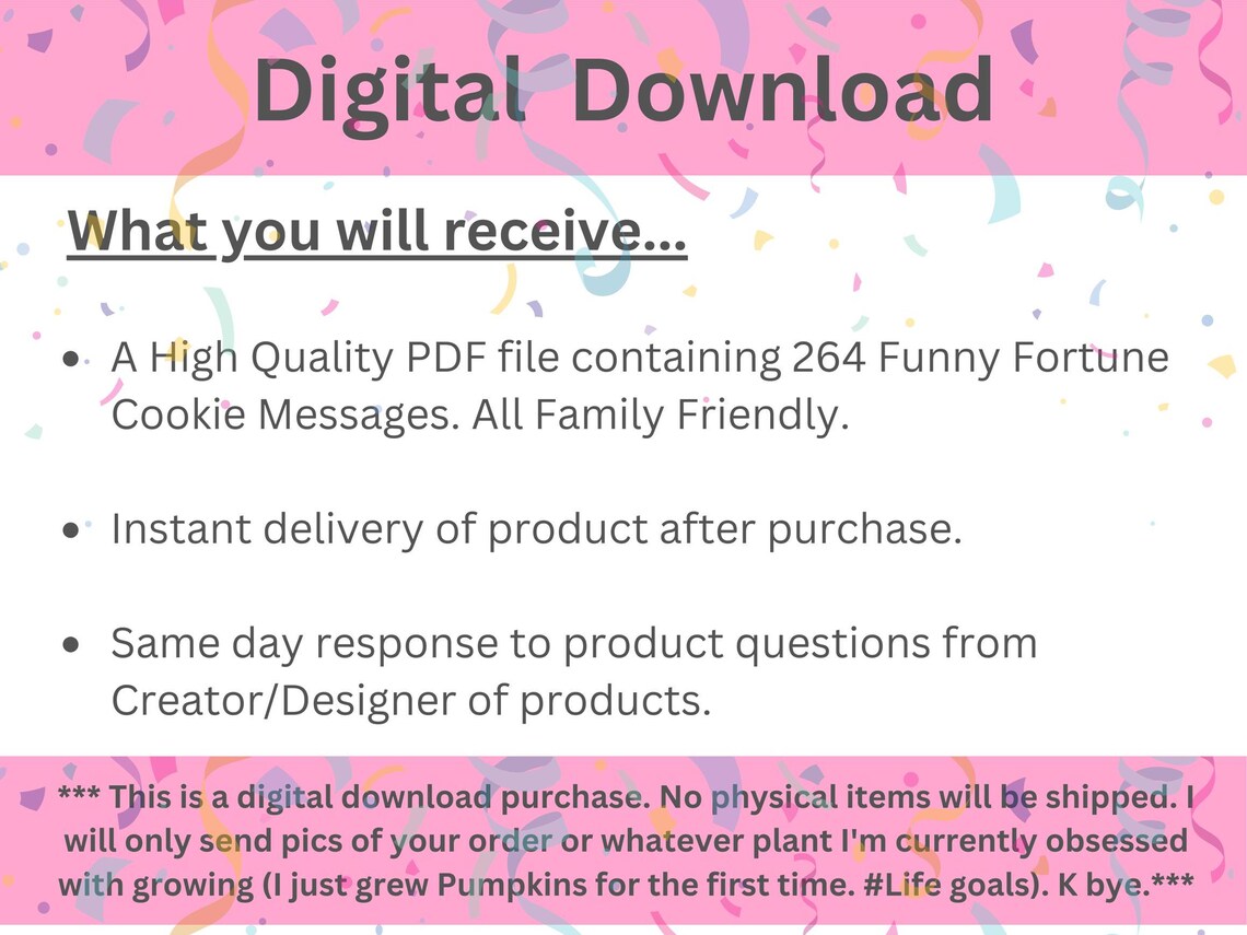 264 Funny Fortune Cookie Messages - Digital Download - Fun Fortunes and ...