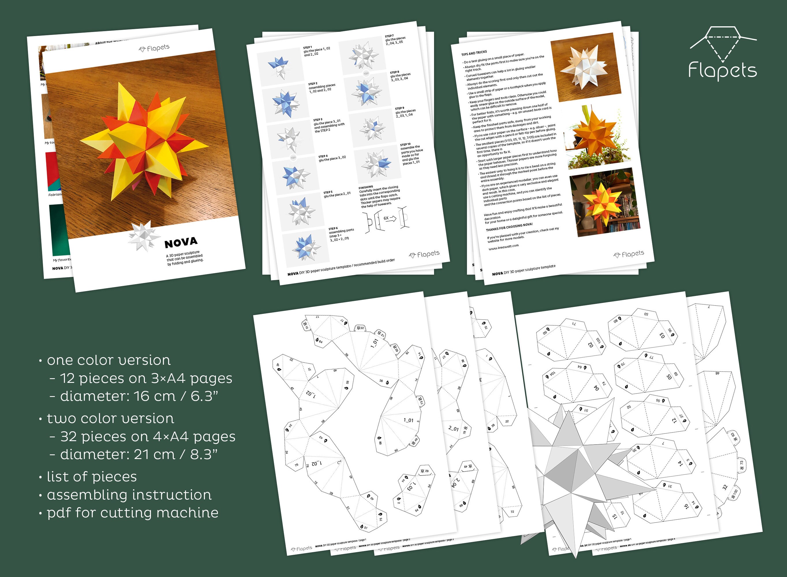 NOVA DIY 3D Paper Sculpture Template - Etsy