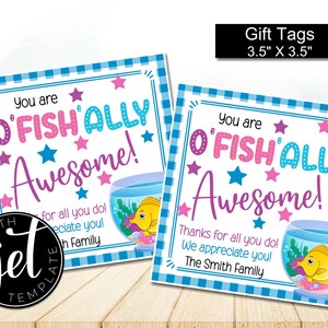 Editable Goldfish Gift Tags, O'fish'ally Awesome, Teacher Appreciation ...