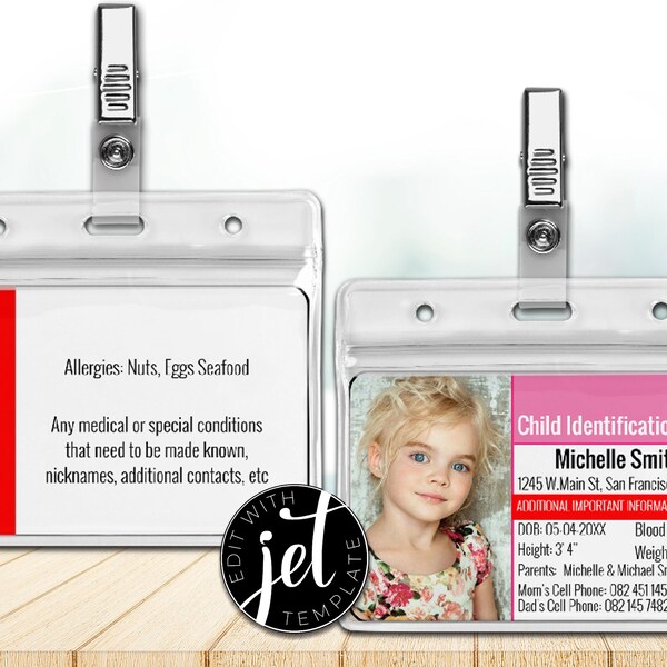 Editable School ID Card, ID Badge, School Id Card, Boy School ID ...